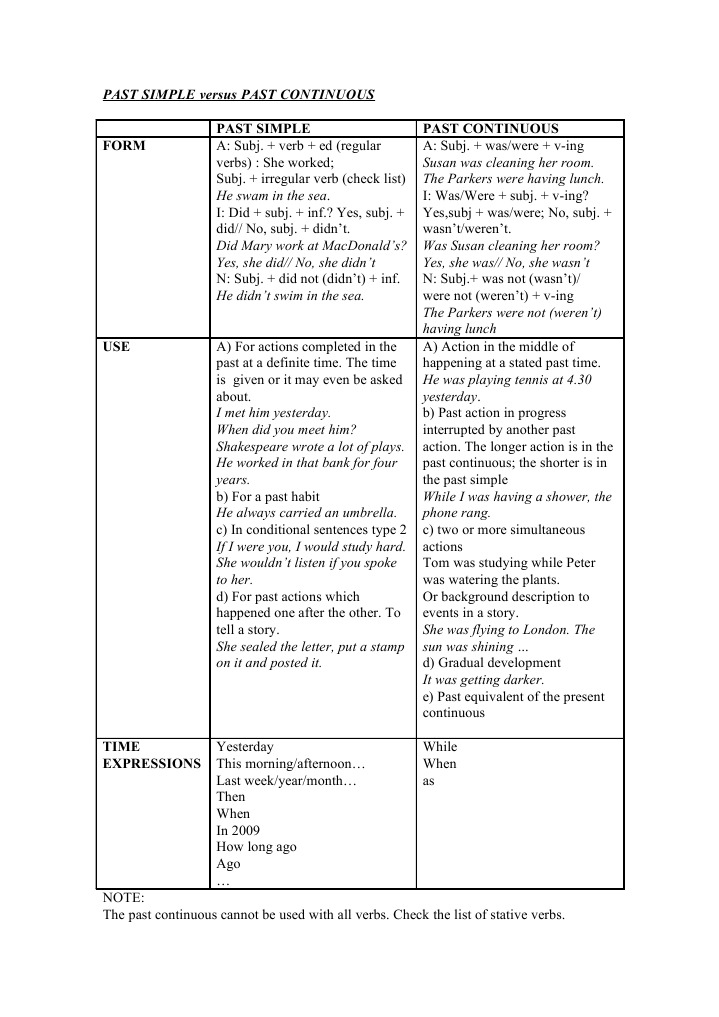Past Simple vs. Past Continuous Guide | PDF | Verb | Morphology