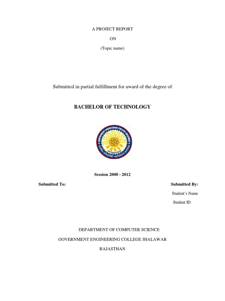 Project Report Format CS | PDF | Thesis | Software