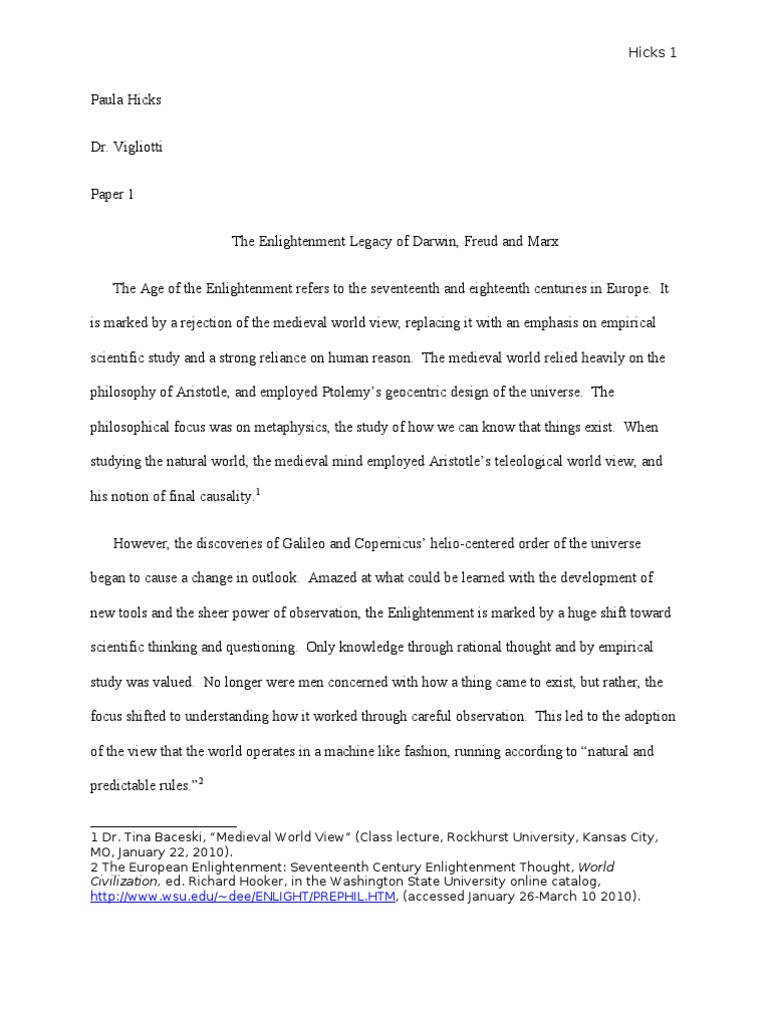 The Enlightenment Legacy of Darwin, Freud and Marx | PDF | Deism | Id