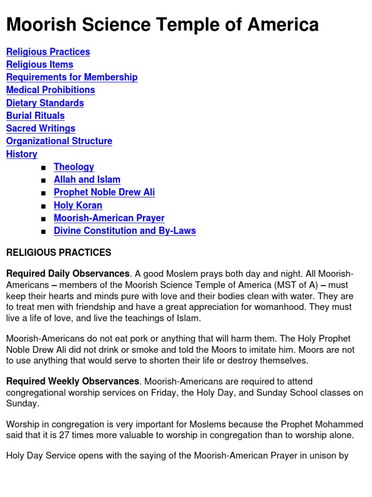 Moorish Science Temple of America | PDF