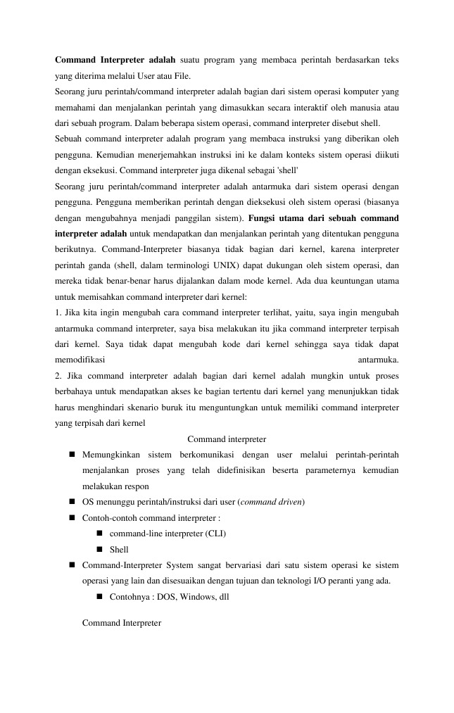 Command Interpreter Adalah Suatu Program Yang Membaca Perintah ...