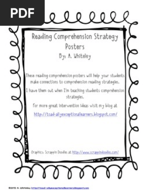 Reading Comprehension Posters Pdf