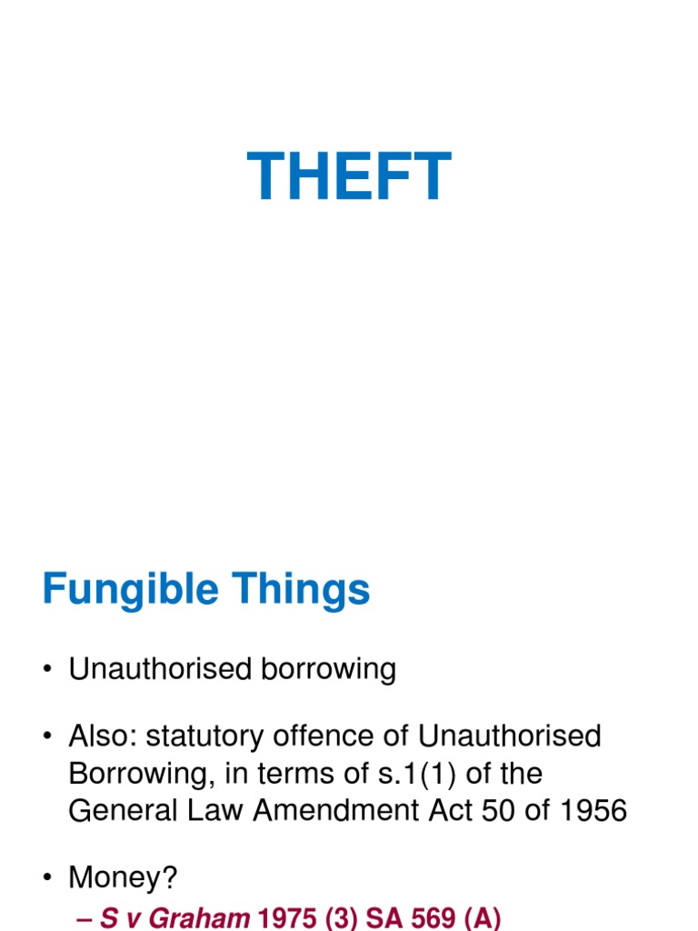 Lecture 13 - Theft & Robbery | PDF | Theft | Robbery
