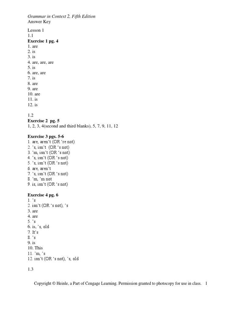 Respuestas de Grammar in Context 2 5 Edicion | PDF | Foods | Wellness