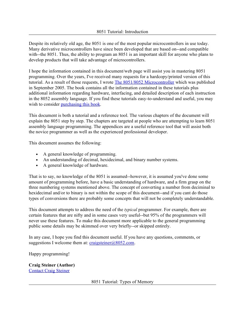 8051 Microcontroller Tutorial | Download Free PDF | Random Access ...