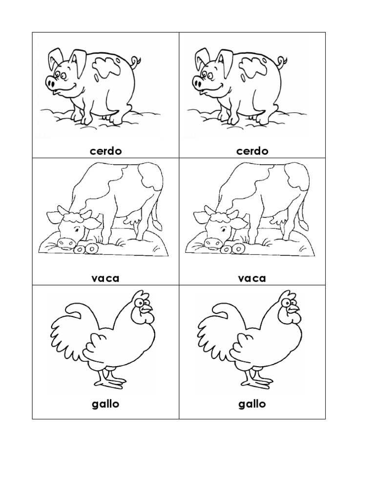 Memorama de Animales de Granja | PDF