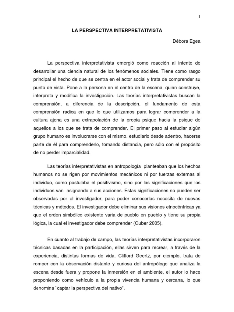 Interpretativismo | PDF | Hermenéutica | Interacciones de disciplina ...