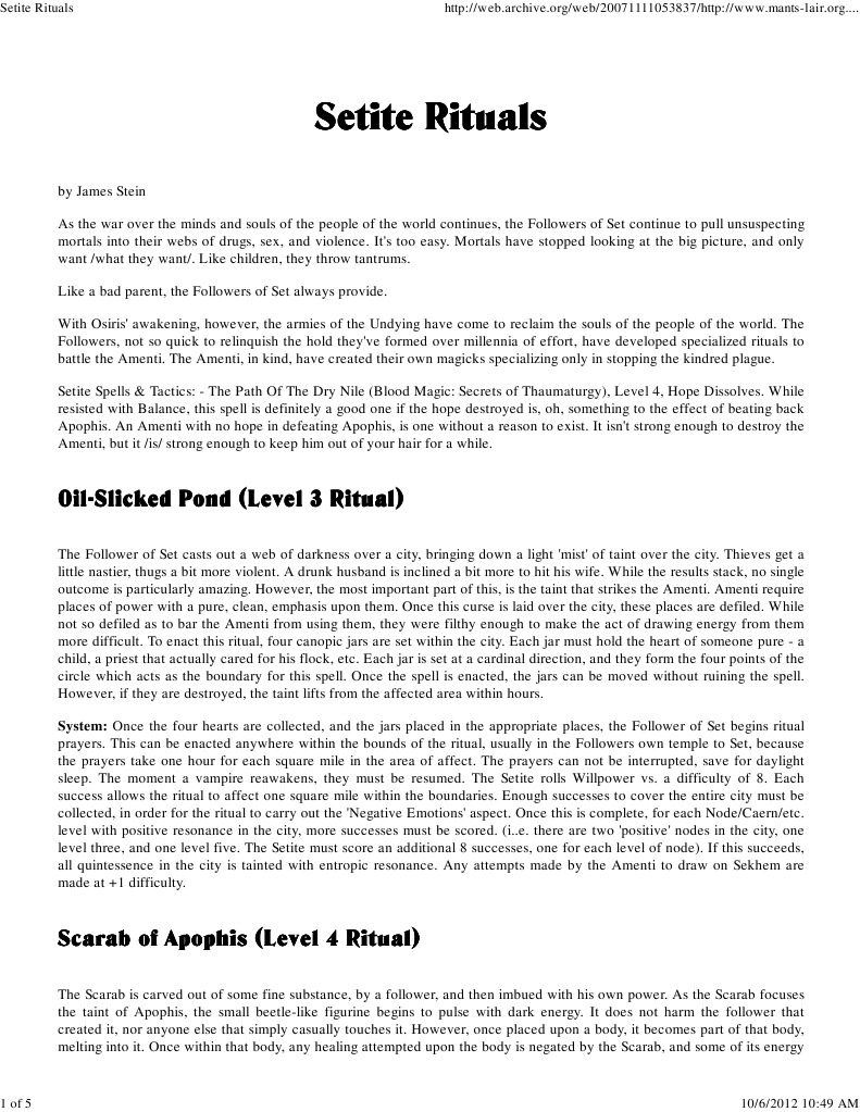 Setite Rituals | PDF | Necromancy | Magic (Paranormal)