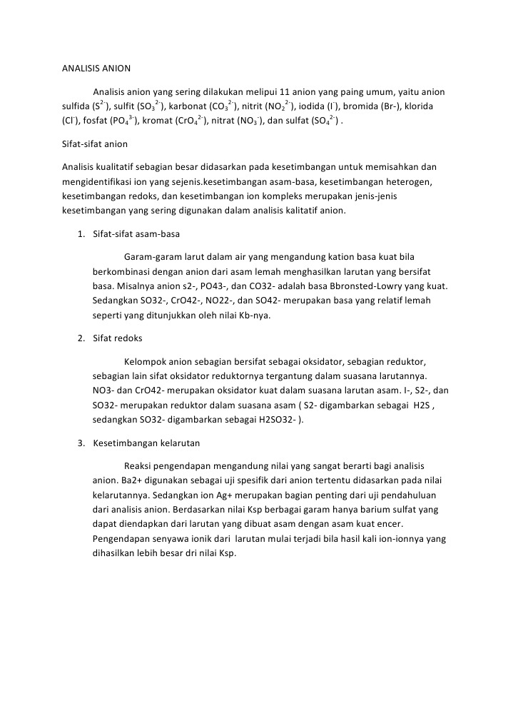 Analisis Anion | PDF