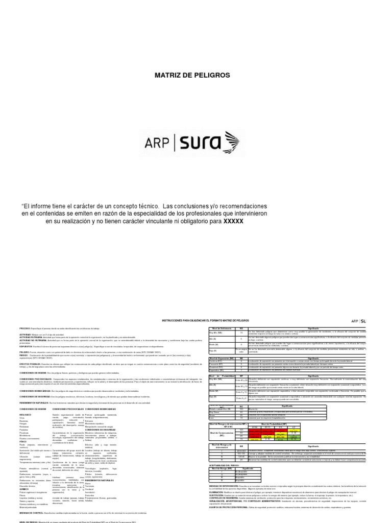 Matriz de Peligro | PDF | Factores humanos y ergonomía | Radiación