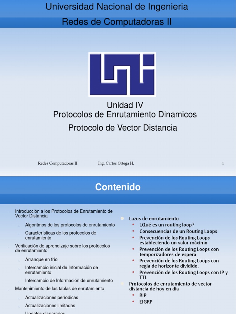Clase 8 - Protocolos de Enrutamiento Vector Distancia | PDF | Enrutador (Computación) | Enrutamiento