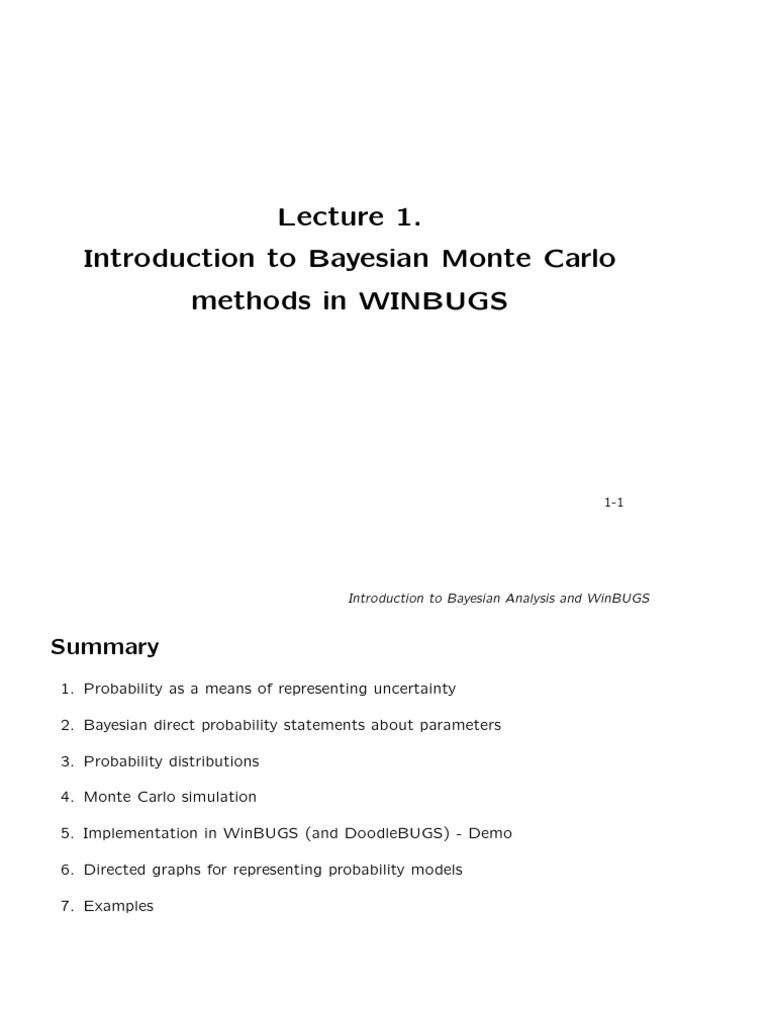 Winbugs Lectures Pdf Bayesian Inference Normal Distribution