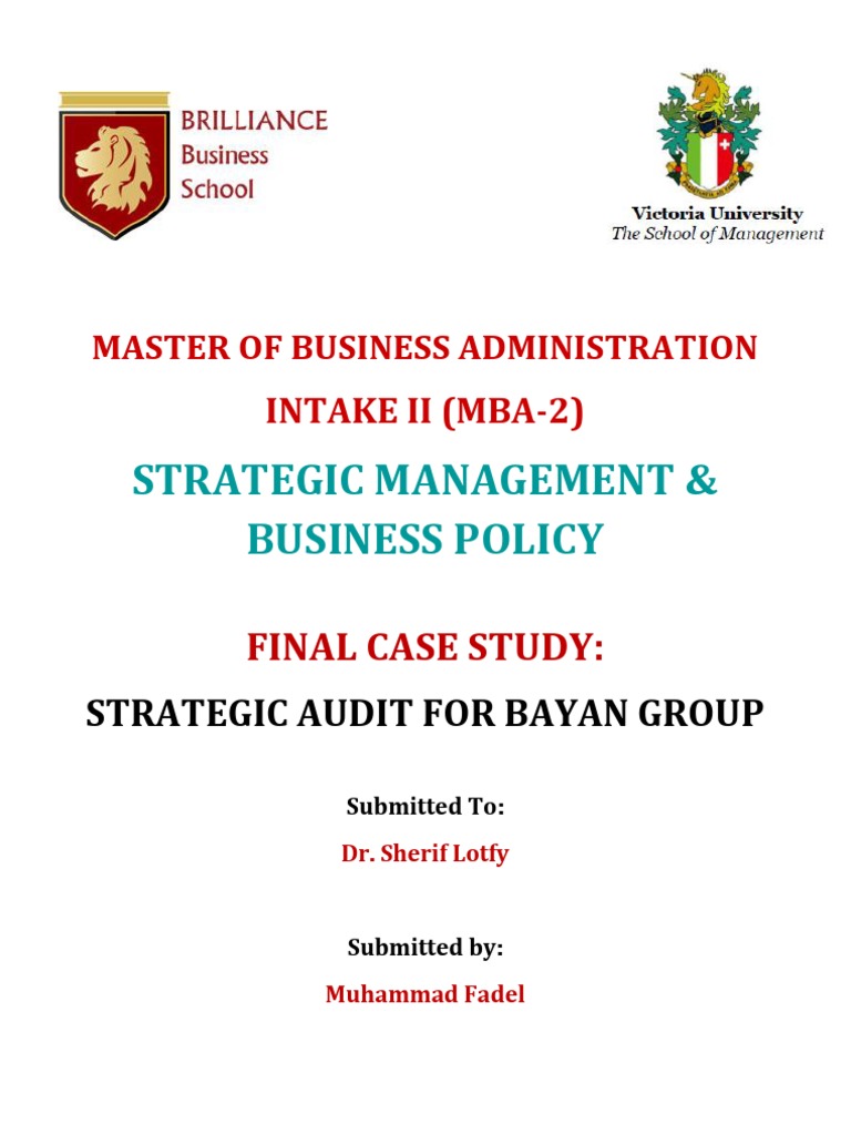 Bayan Group Strategic Audit - Case Study | PDF | Strategic Management | Swot Analysis