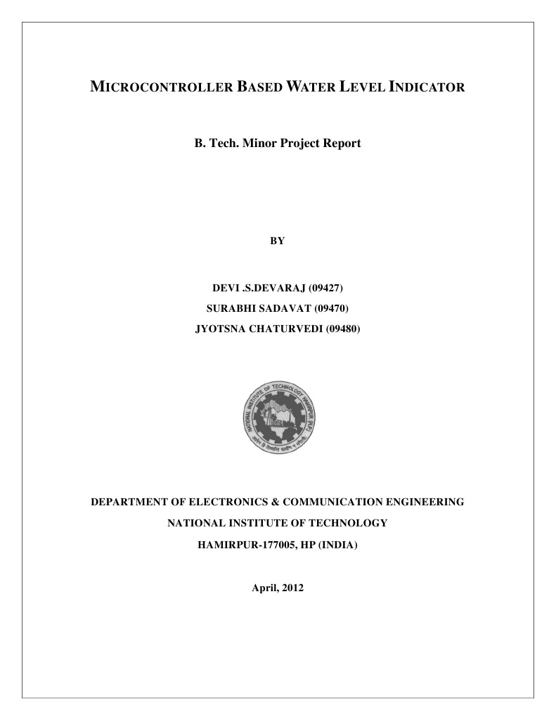 Microcontroller Based Water Level Indicator | PDF | Relay | Capacitor