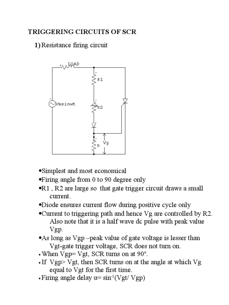 Triggering Circuits of SCR | PDF | Capacitor | Electrical Network