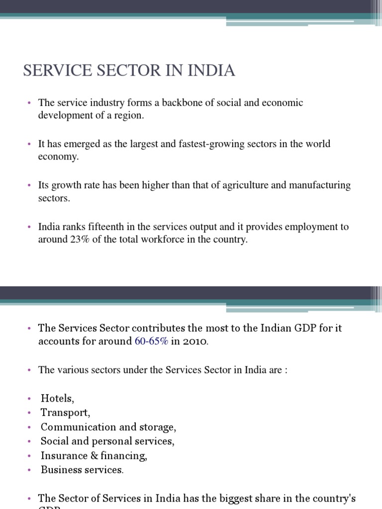 Service Sector in India | PDF | Economic Growth | Gross Domestic Product