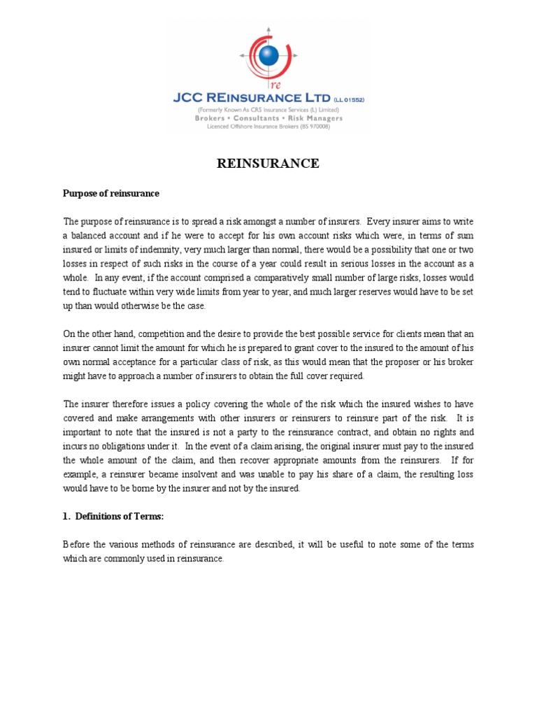What Is Reinsurance | PDF | Reinsurance | Insurance