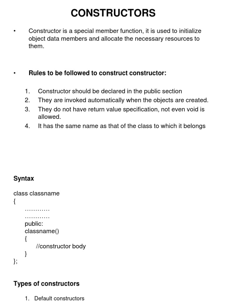 Constructor Operator Overloading Pdf Constructor Object Oriented Programming Programming