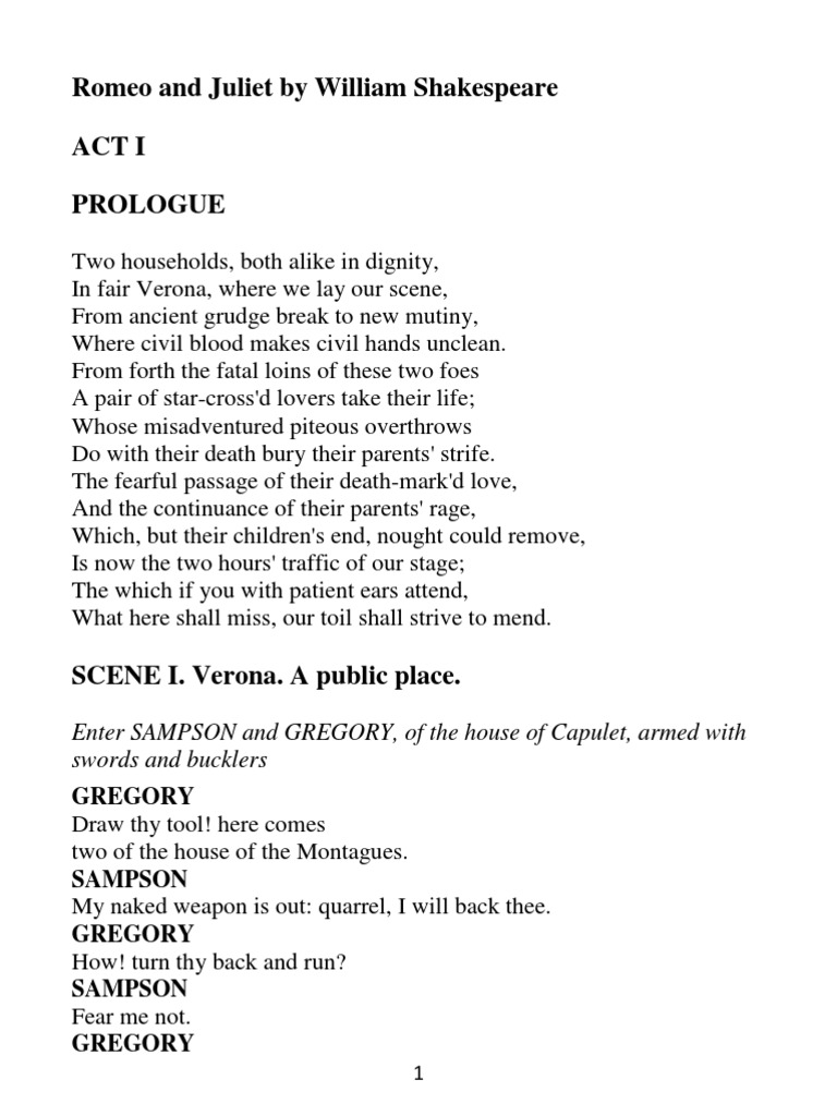 Romeo and Juliet by William Shakespeare | PDF | Characters In Romeo And ...