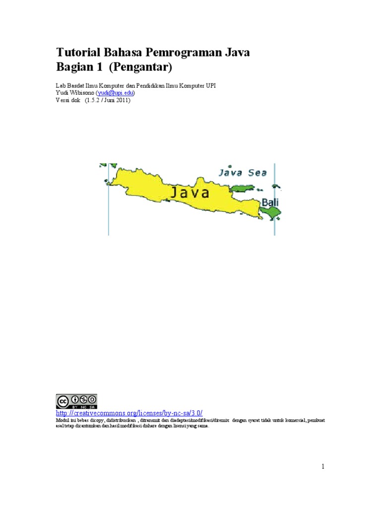 Tutorial Java Bagian 1 Ver 1 5 2 | PDF