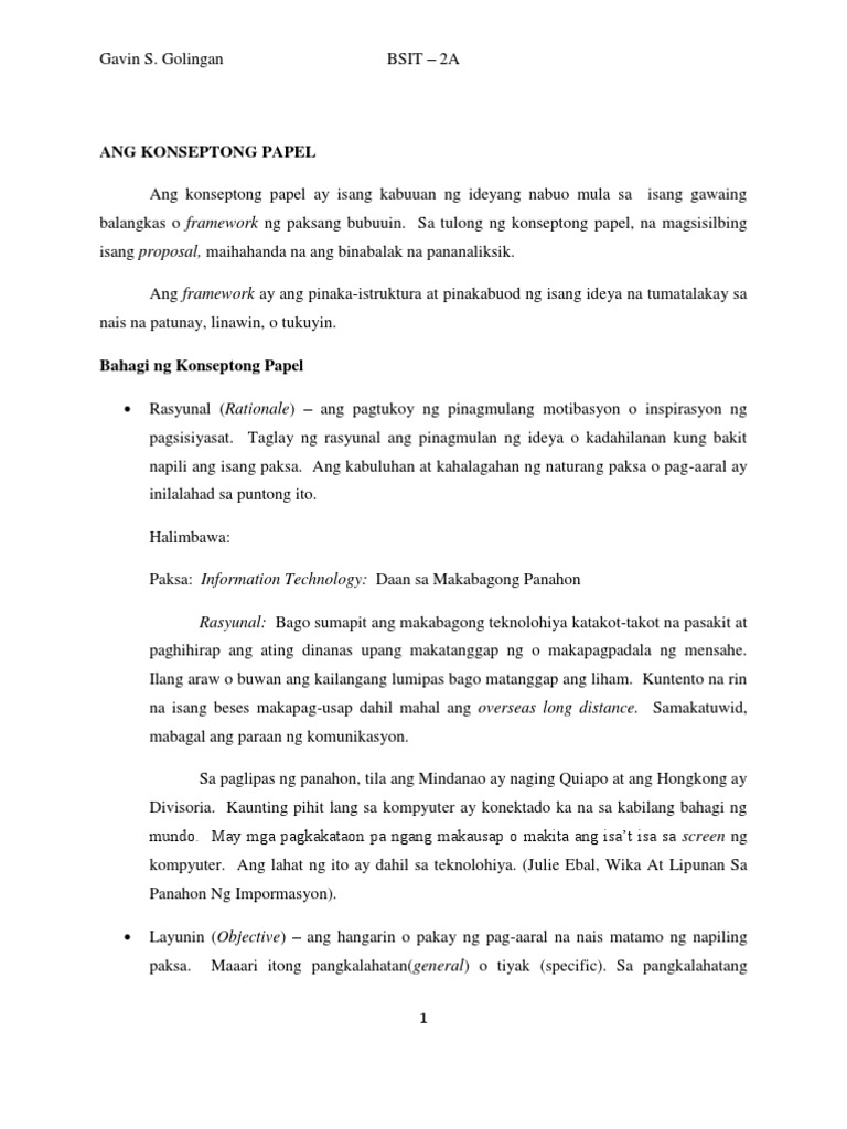 Konseptong Papel Assignment