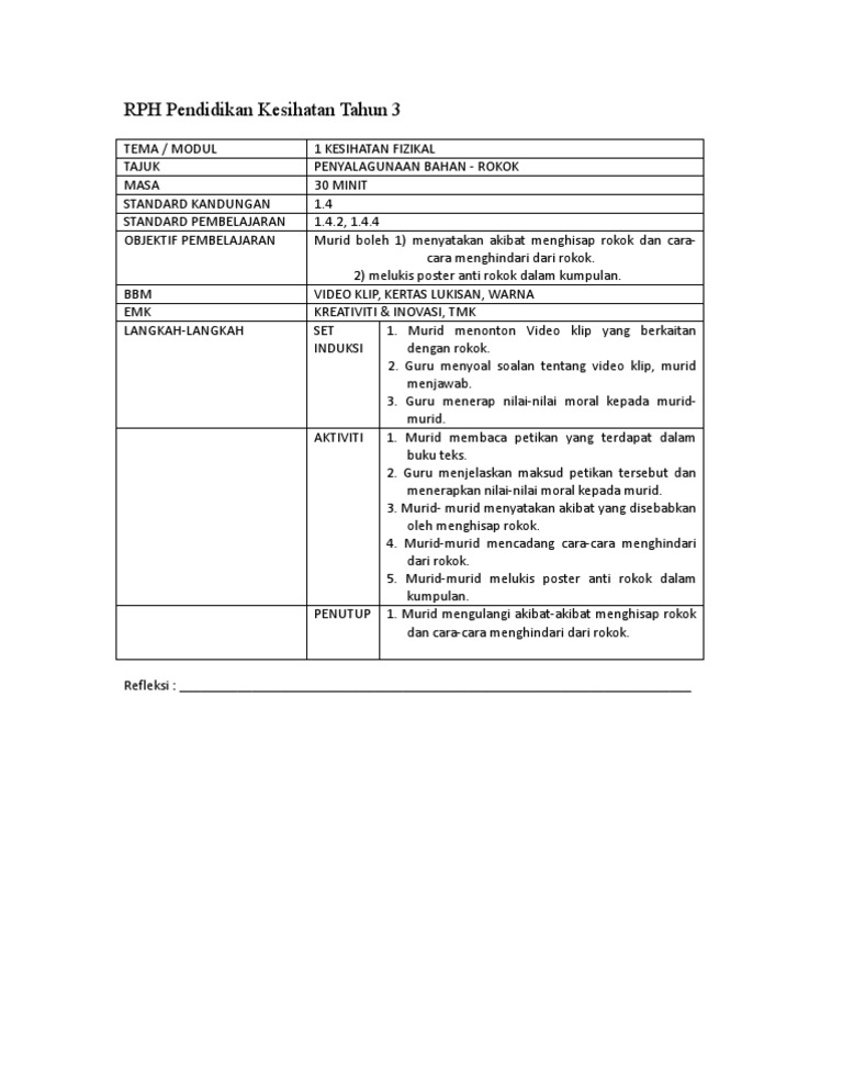 Elemen Kreatif Dalam RPH PK T3 | PDF