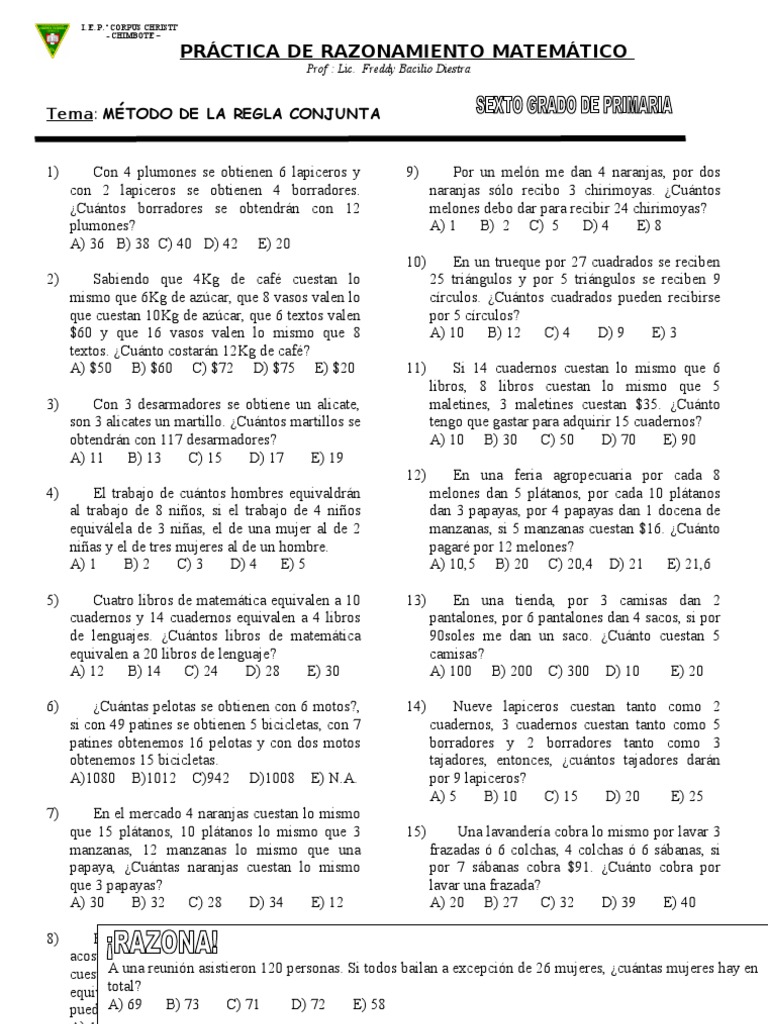 Metodo de La Regla Conjunta | PDF | Business