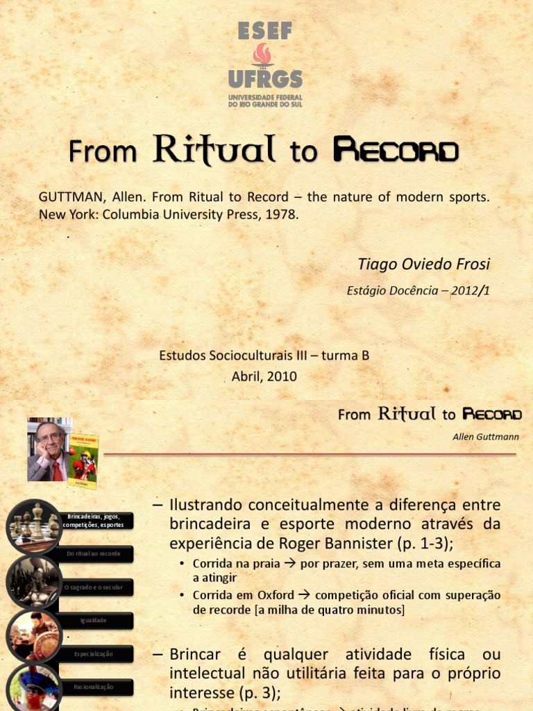 From Ritual To Record (Allen Guttman) | PDF | Esportes | Império Romano