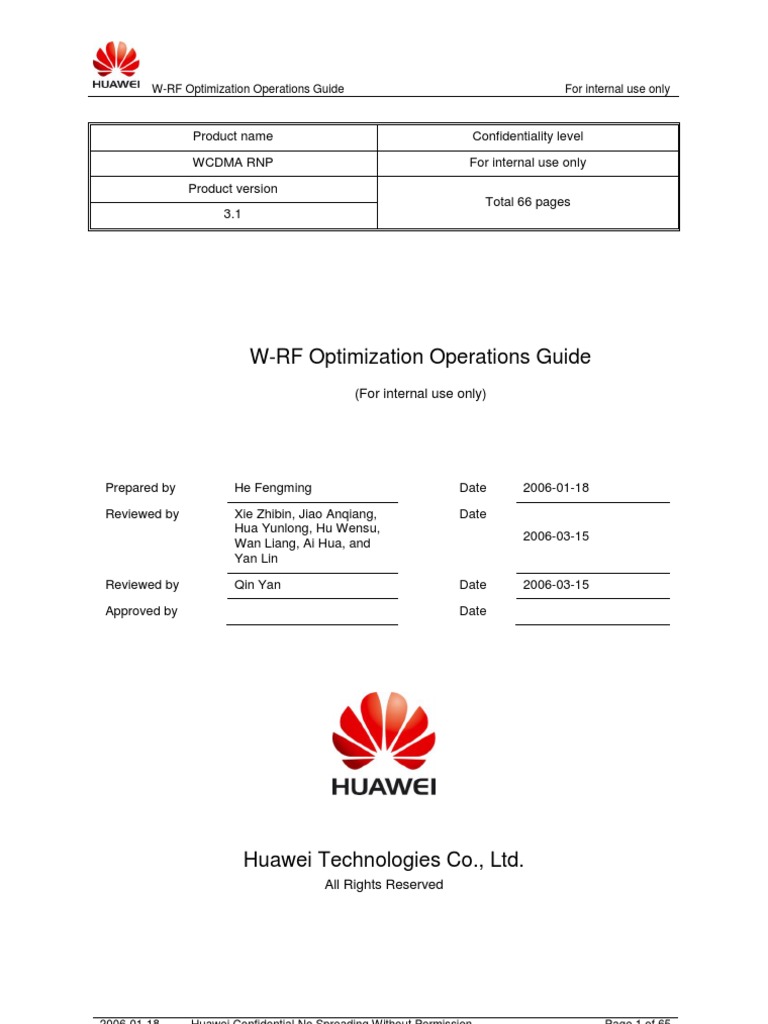 WCDMA Optimization User Guide | PDF