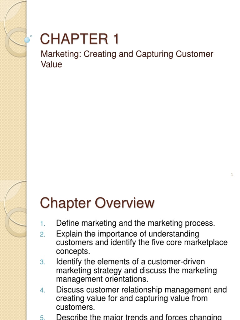 Chapter1-Creating and Capturing Customer Value | PDF | Marketing | Brand