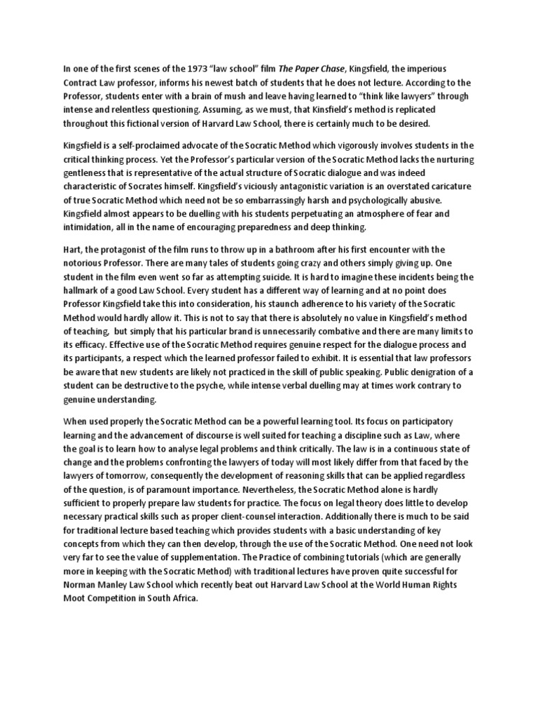 The Paper Chase | PDF | Critical Thinking | Jurisprudence