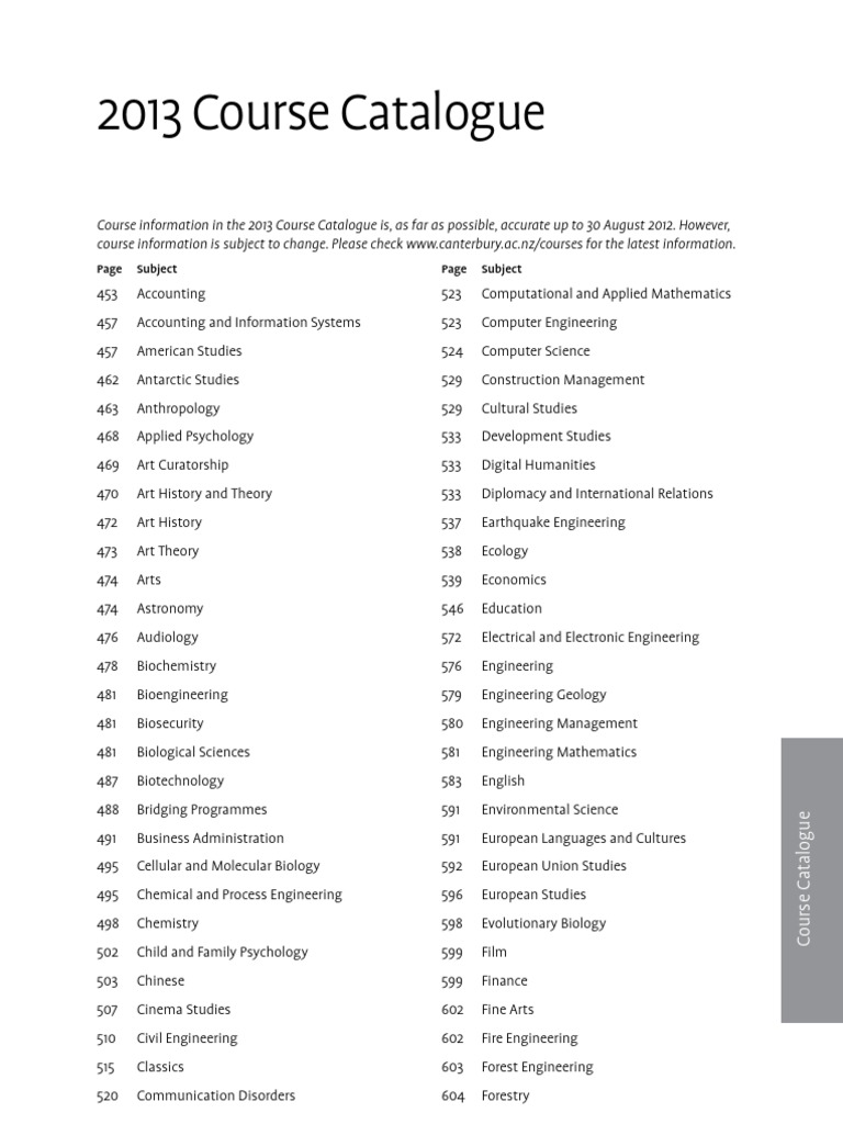 Course Catalogue | PDF | Antarctica | Engineering