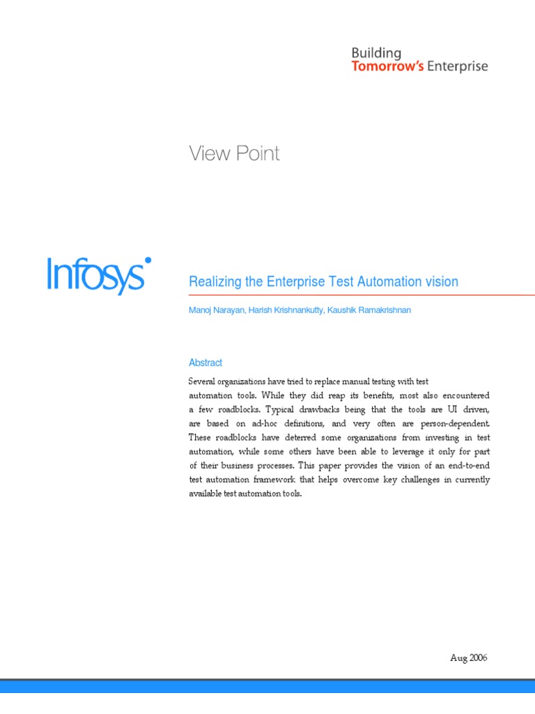 Enterprise Test Automation Vision | PDF | Software Framework | Automation