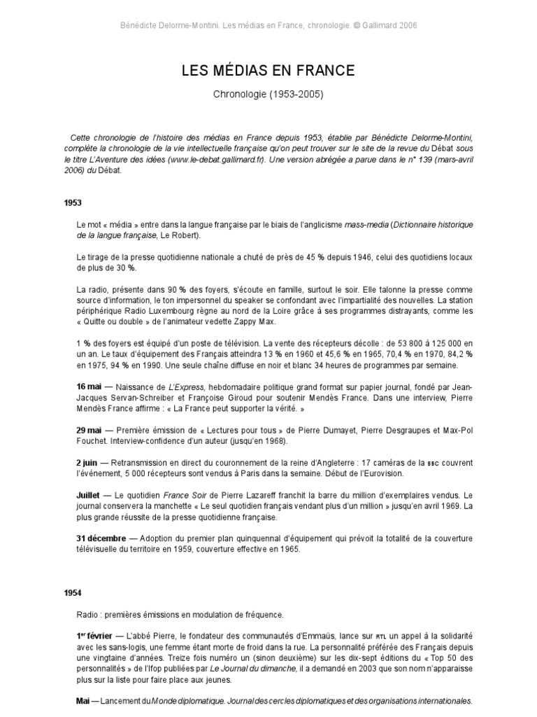 Les Medias en France | PDF