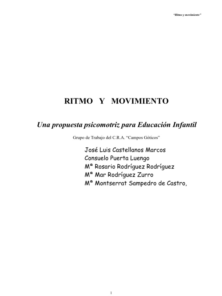 Ritmo y Movimiento | PDF | Jardín de infancia | Ritmo
