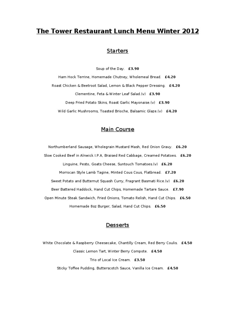 Lunch Menu | PDF