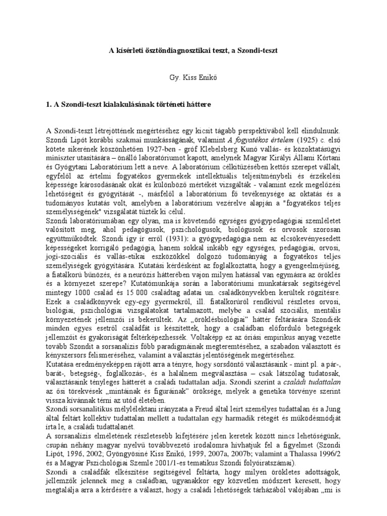 A Szondi-Teszt | PDF