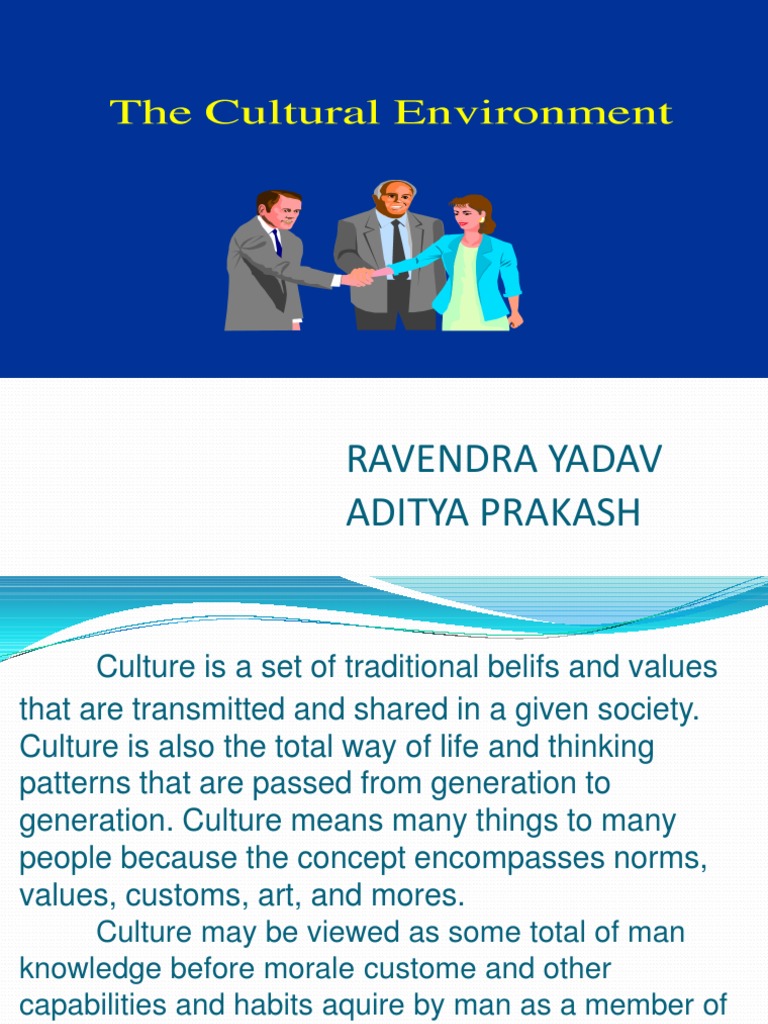 Cultural Environment | PDF | Norm (Social) | The United States