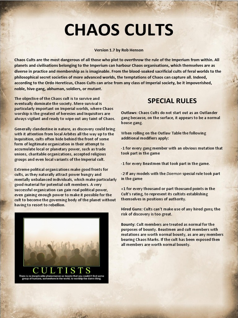 Chaos Cults v1-8 | PDF | Mutation