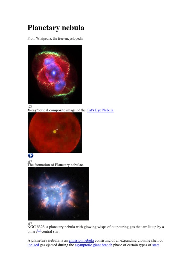 Planetary Nebula | Download Free PDF | Nebula | Stars