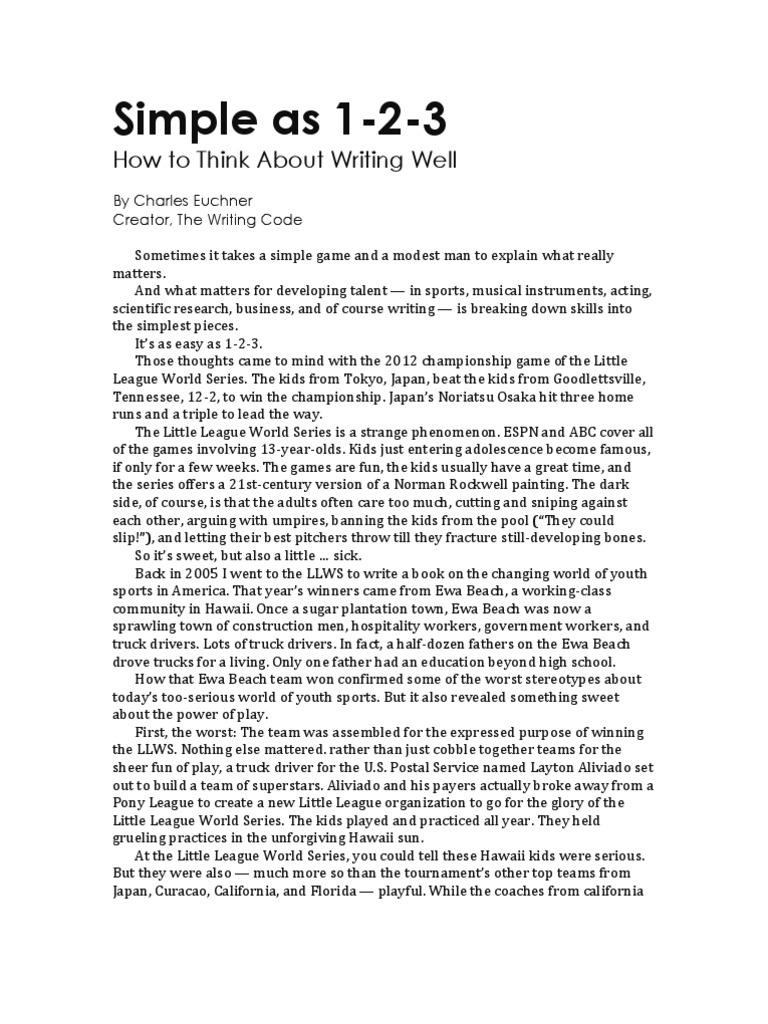 Simple As 123 | PDF | Barack Obama | Sports