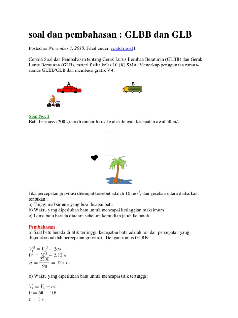 Soal Dan Pembahasan GLBB Dan GLB | PDF