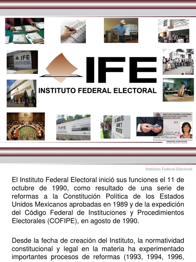 Historia y Funciones del IFE en México | PDF | Elecciones | Formas de ...