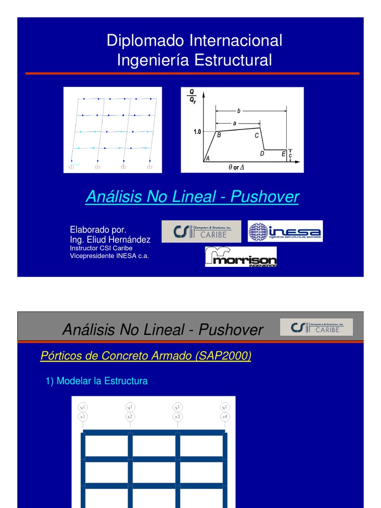 Pushover Concreto Armado SAP2000 %28diplomado CSi%29 | PDF | Concreto ...