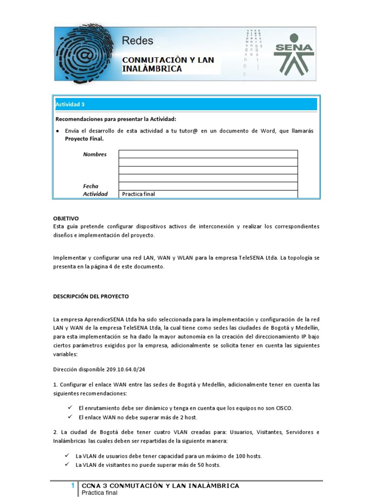 Proyecto Final v2 | PDF | Red de arquitectura | Infraestructura de Telecomunicaciones