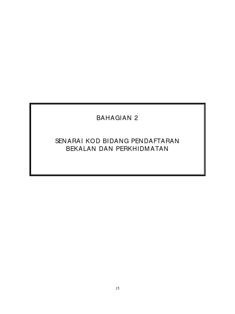 Kod Bidang MOF | PDF