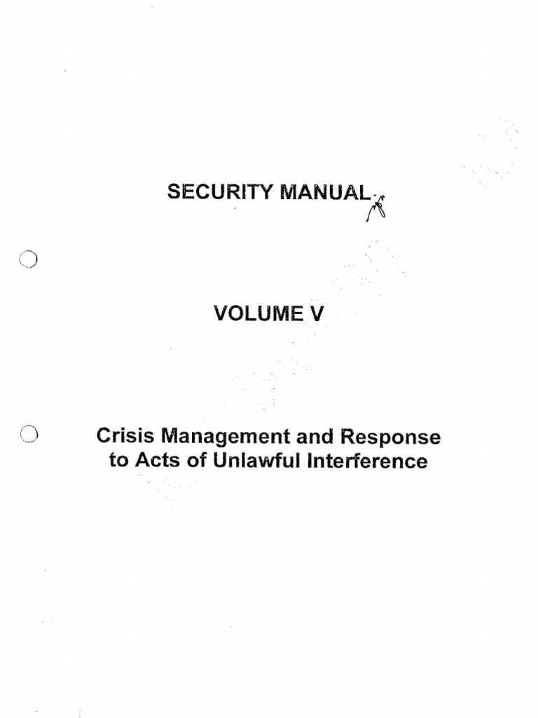VOL V - Crisis Management and Response To Act of Unlawful Interference ...