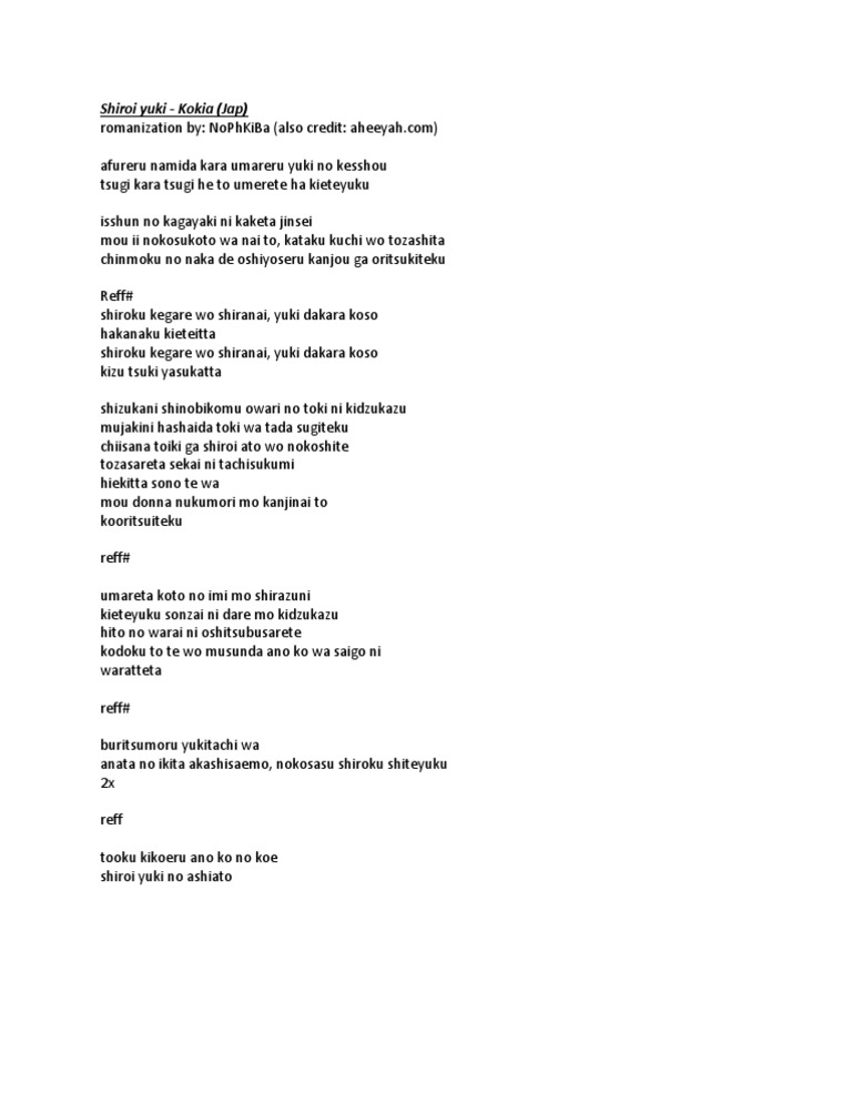 Shiroi Yuki | PDF | Foreign Language Studies