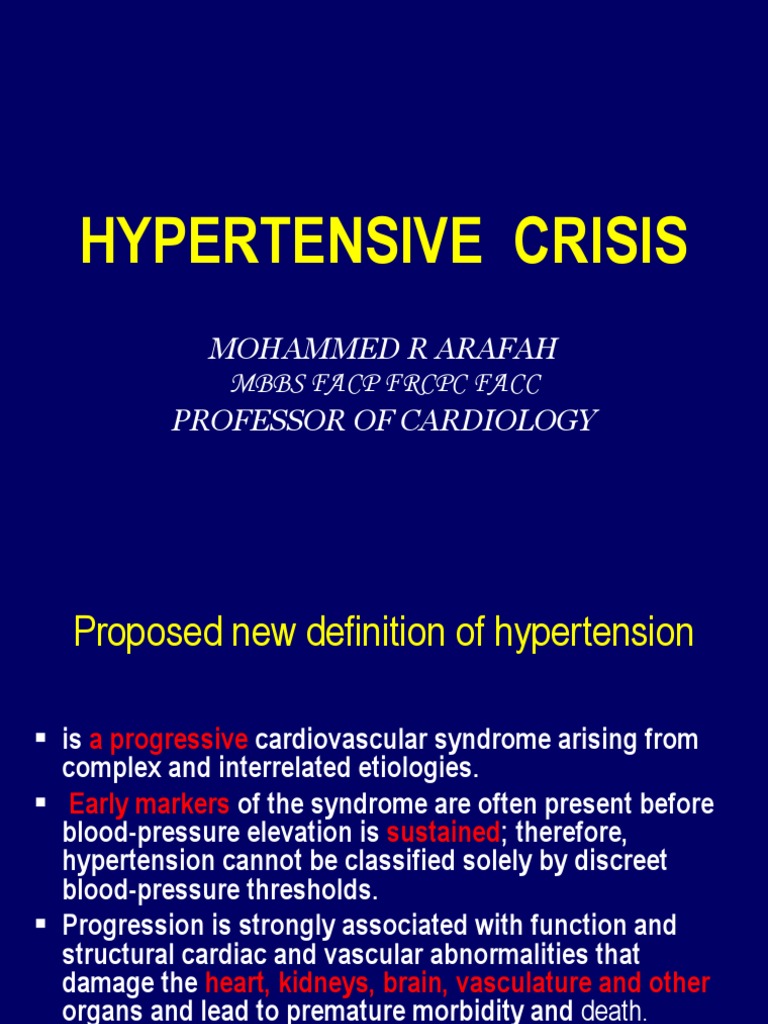 Hypertensive Crisis | PDF | Hypertension | Myocardial Infarction