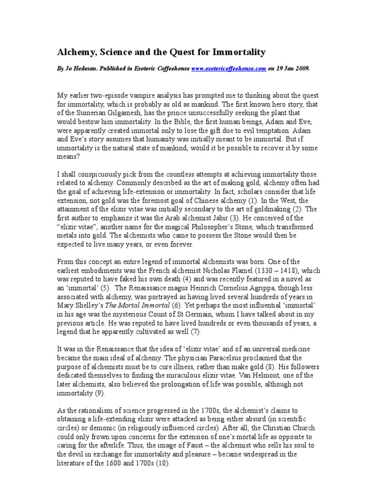 Alchemy's Pursuit of Immortality | PDF | Alchemy | Immortality
